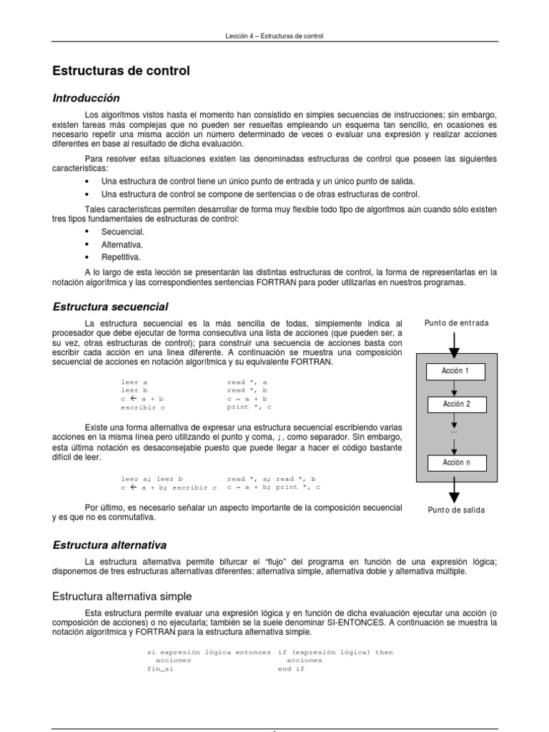 Estructura de Control Diagramas de Flujo | PDF | Flujo de control ...
