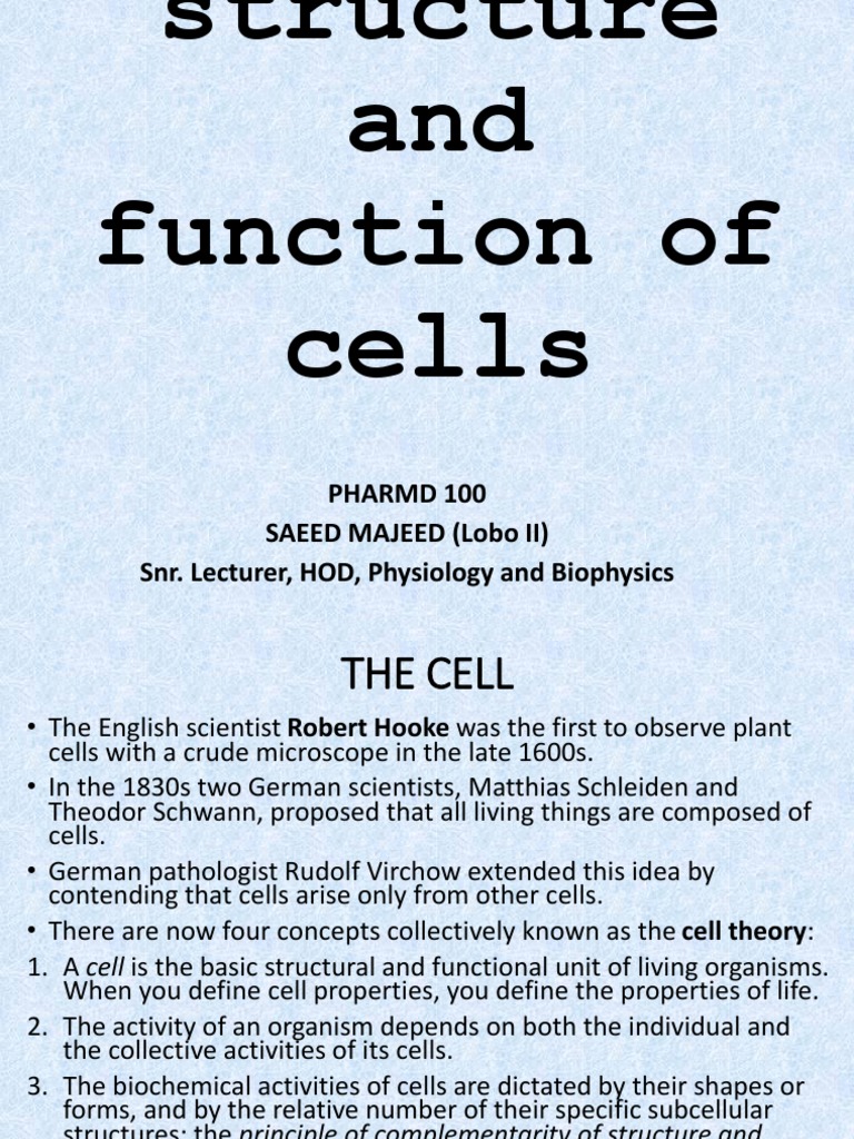 Structure and Function of Cells | PDF | Endoplasmic Reticulum | Cytoskeleton