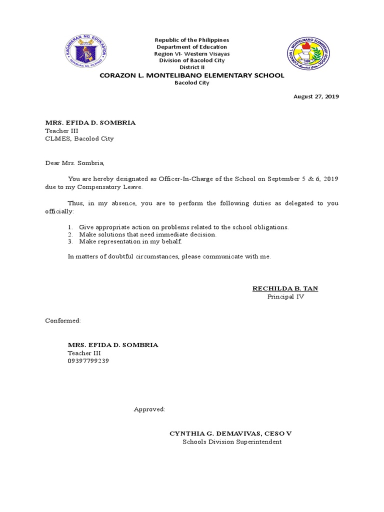 OIC Designation Letters | PDF | Administrative Law | Education Policy