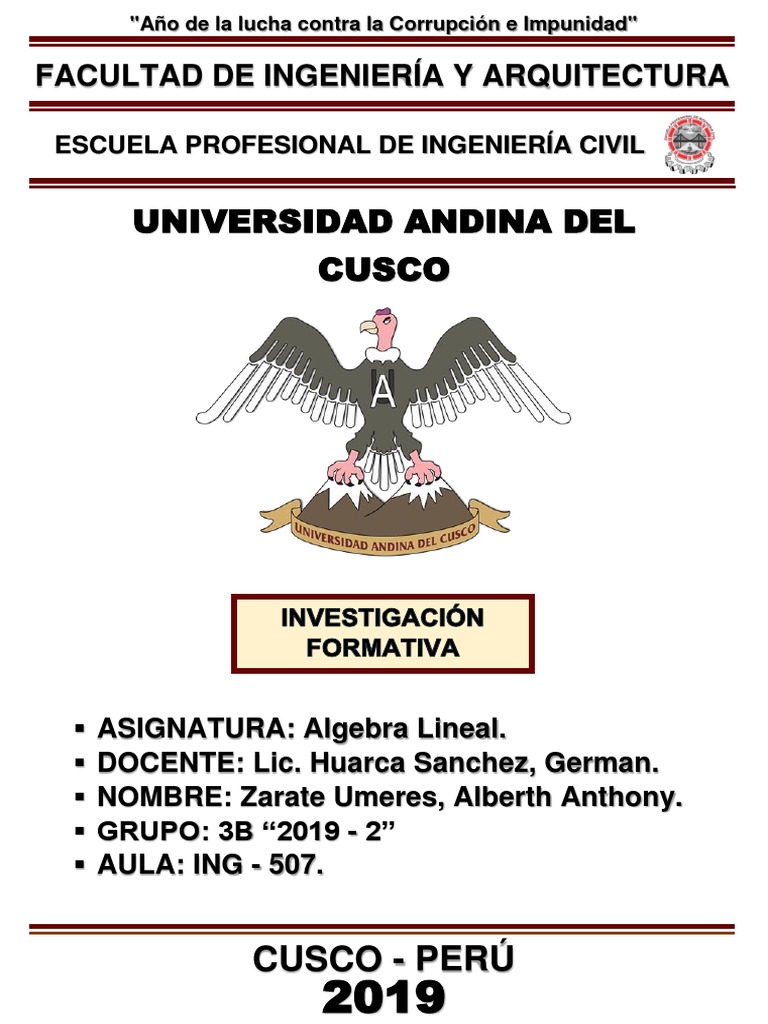 Investigación Formativa (Alberth Anthony Zarate Umeres) | PDF | Matriz ...