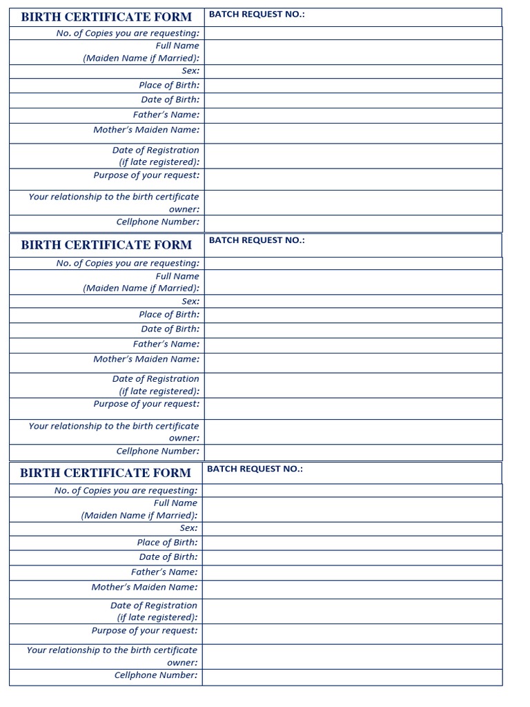 Birth Certificate Form A4 | PDF