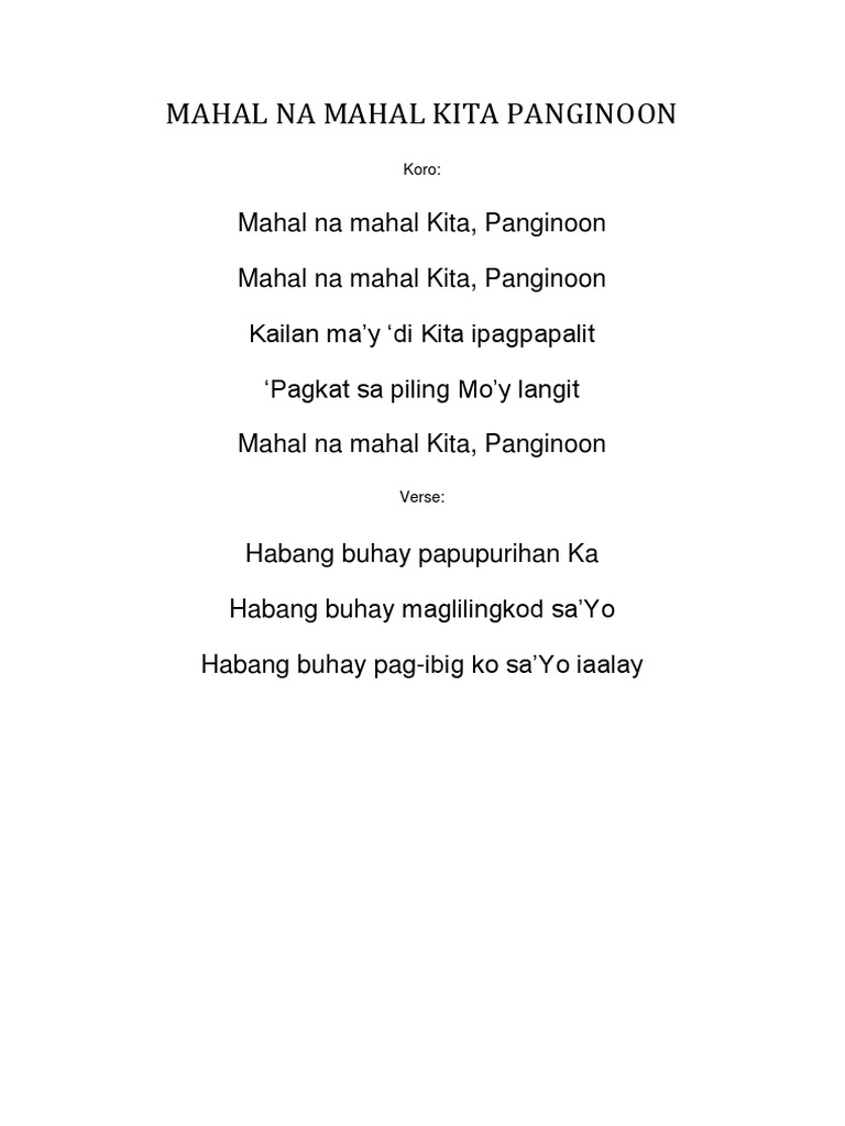 Mahal Na Mahal Kita Panginoon - Rommel Guevara | PDF