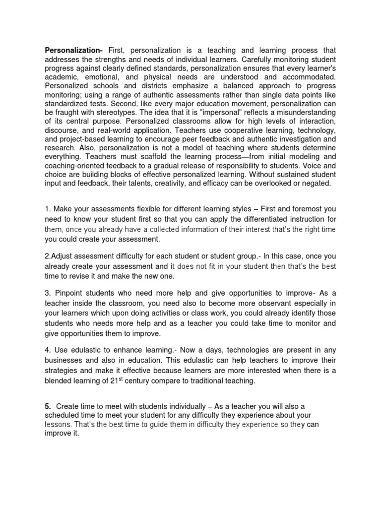 Personalization-First, Personalization Is A Teaching and Learning ...