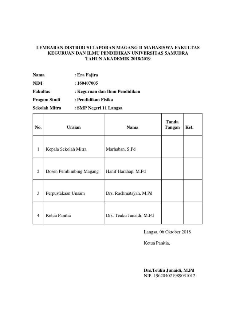 Lembar Distribusi | PDF