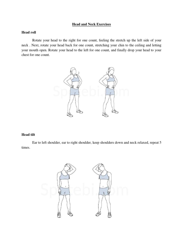 Head and Neck Exercises Head Roll | PDF
