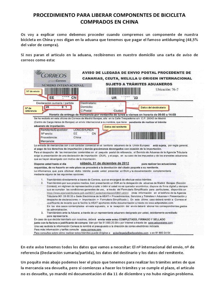 Procedimiento Aduana PDF | PDF | Correo | aduana