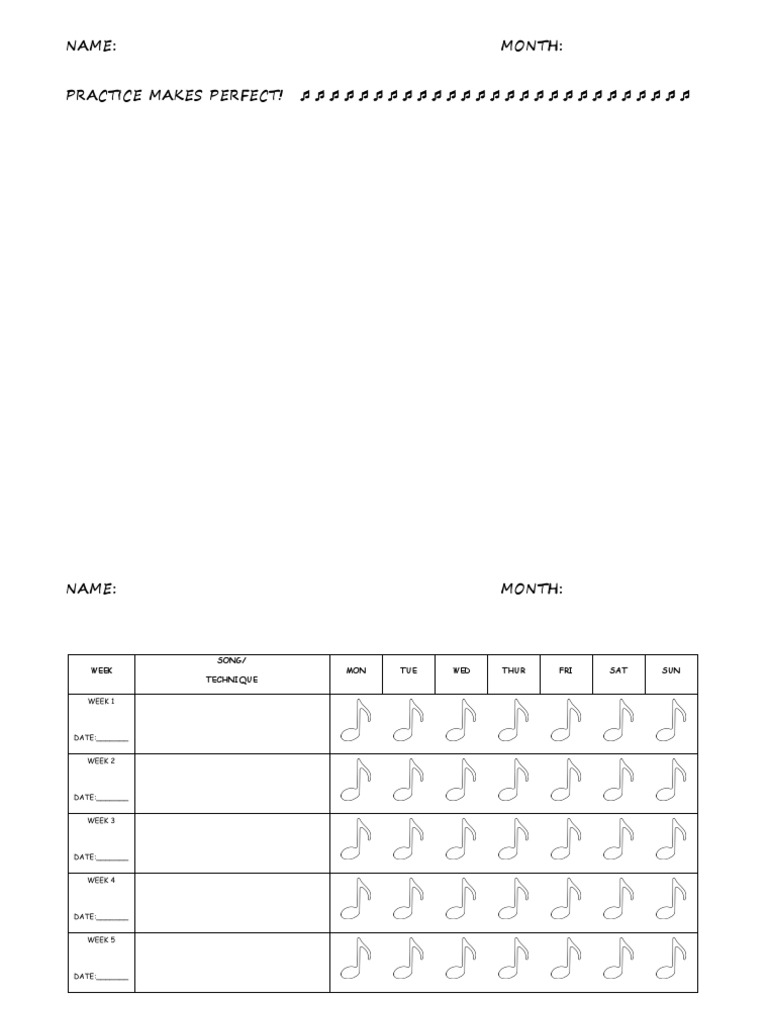 Name: Month: PRACTICE MAKES PERFECT! | PDF