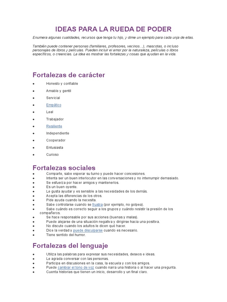Ideas para La Rueda de Poder | Descargar gratis PDF | Enseñanza de ...