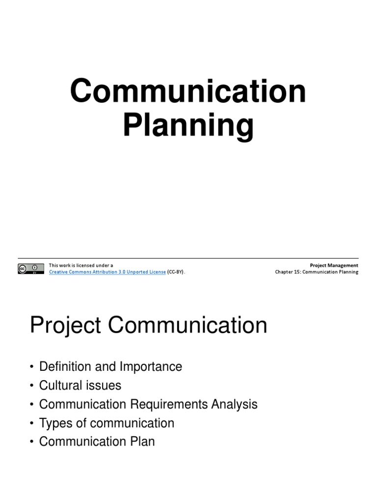 Communication Planning in Projects | PDF | Creative Commons License ...
