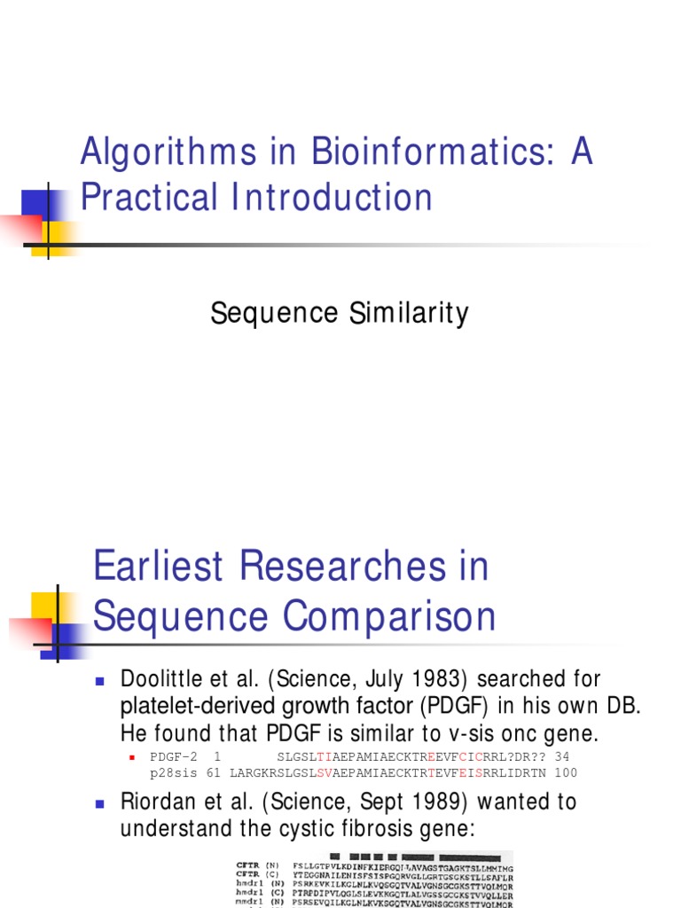 Sequence Alignment Algorithms in Bioinformatics | PDF | Sequence Alignment | Bioinformatics
