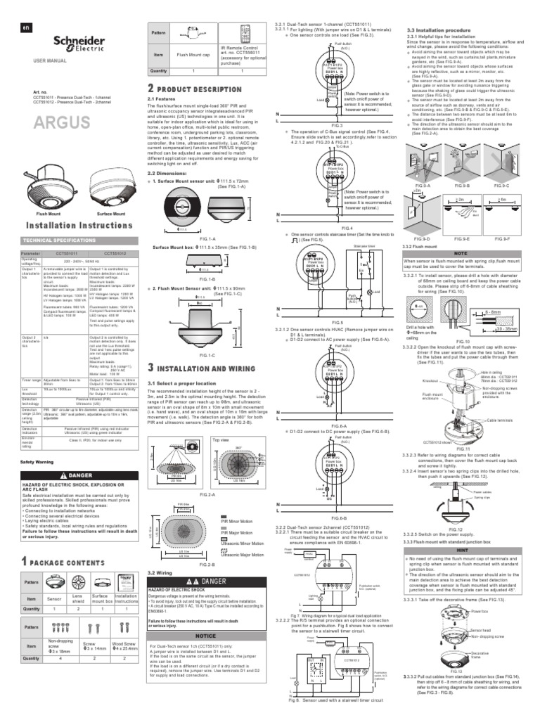 Argus User Manual | PDF | Incandescent Light Bulb | Electrical Wiring