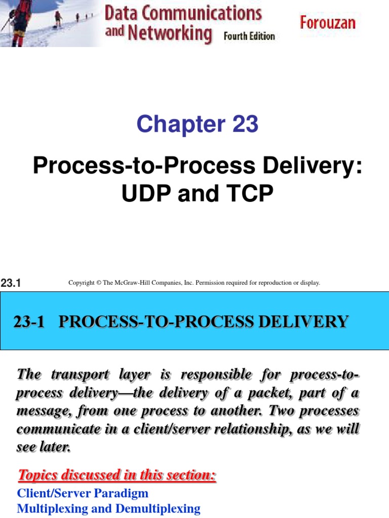Process-to-Process Delivery: Udp and TCP | PDF | Transmission Control Protocol | Internet ...