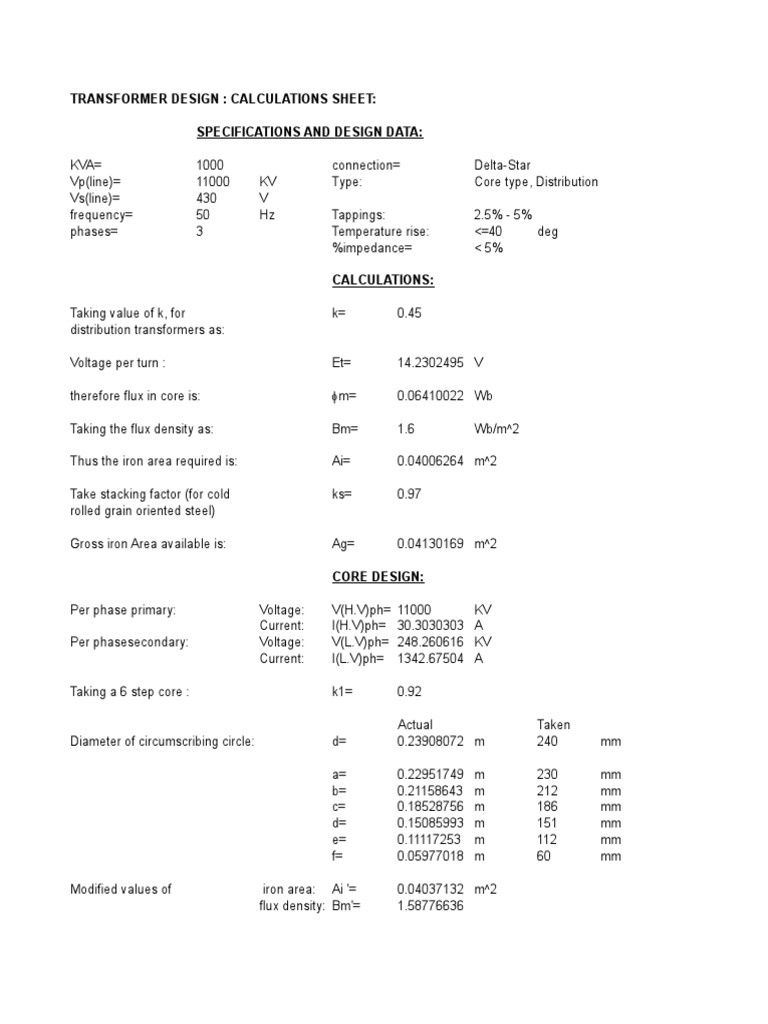 Transformer Design | PDF | Transformer | Inductor
