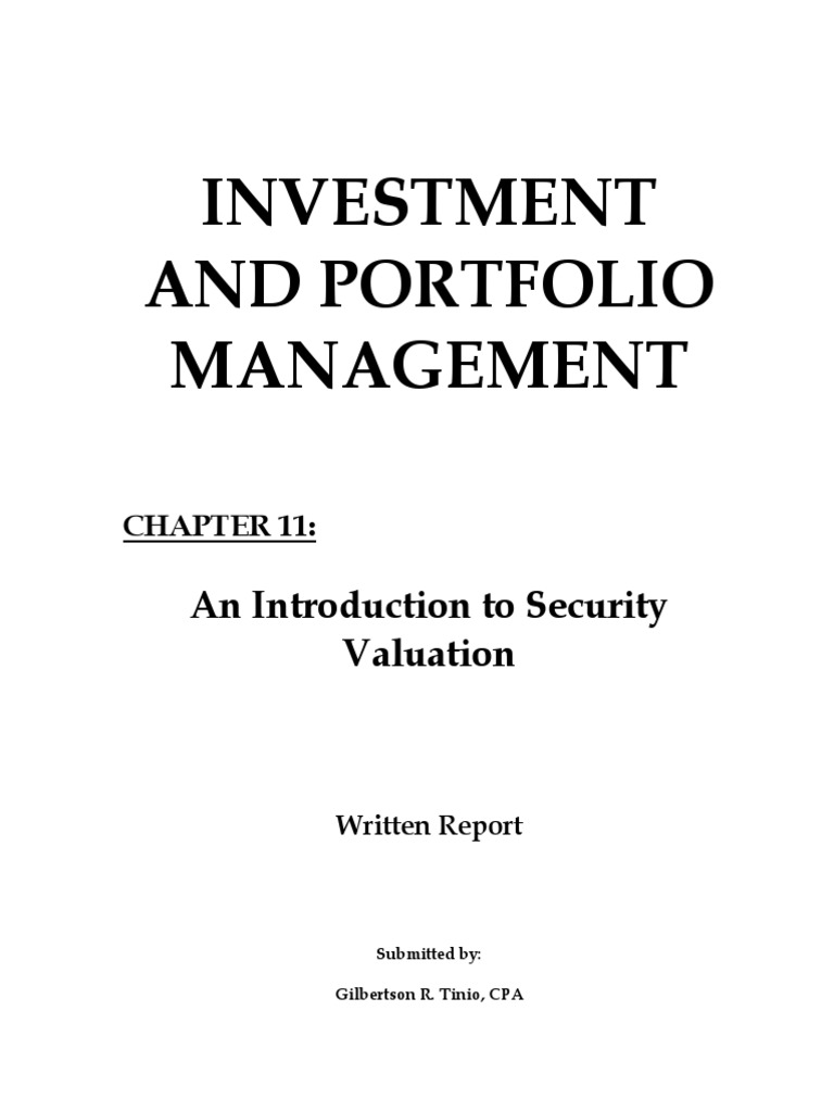 IPM - Written Report - Tinio | PDF | Valuation (Finance) | Present Value