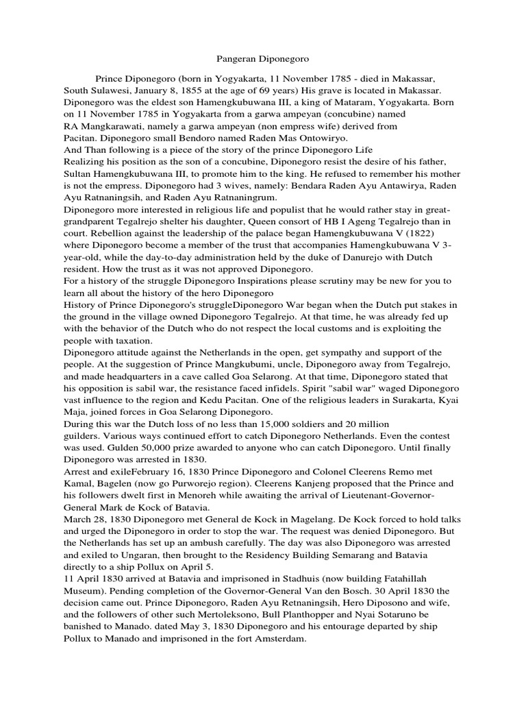 Pangeran Diponegoro | PDF | Indonesian People | Java