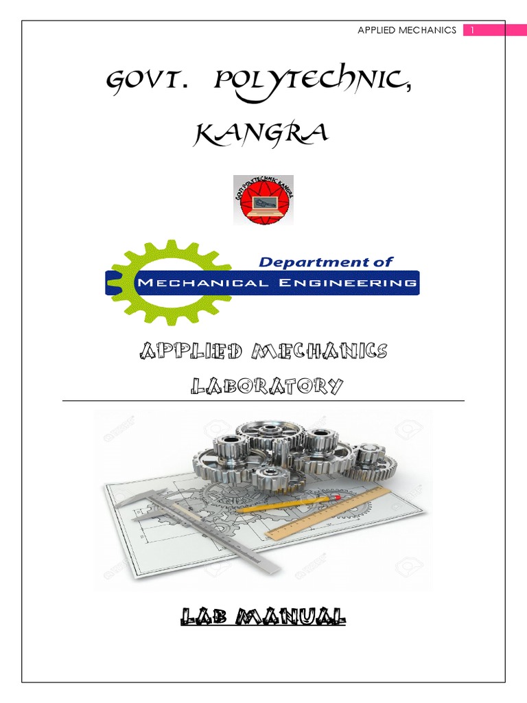 Govt. Polytechnic, Kangra: Applied Mechanics Laboratory | PDF | Force ...
