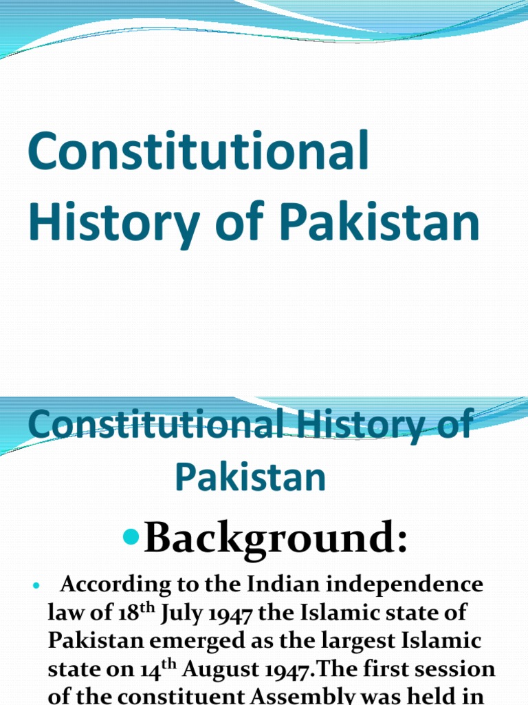 Constitutional History of Pakistan | PDF | Muhammad Ali Jinnah | Pakistan