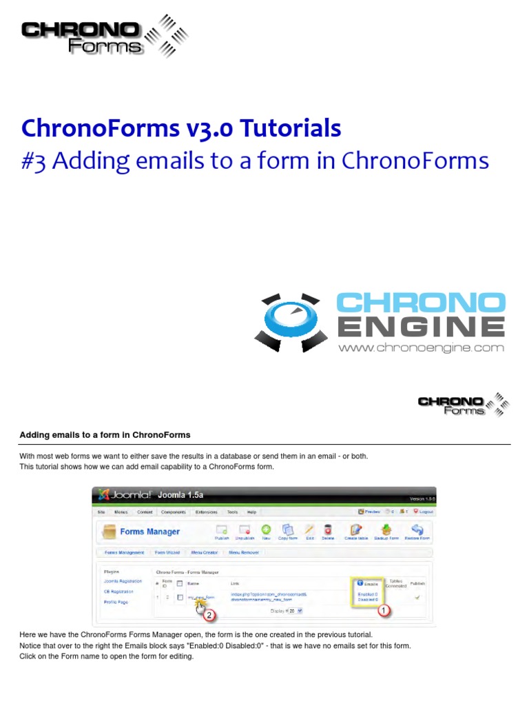 3 Adding Emails To A Form in ChronoForms | PDF | Email Address | Information Technology Management