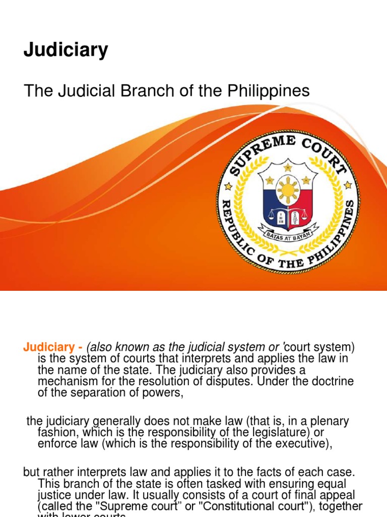 Judiciary: The Judicial Branch of The Philippines | PDF | Judiciaries ...