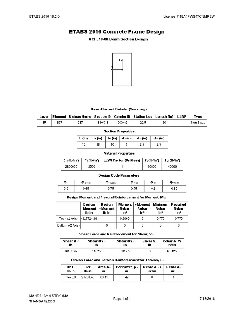 Concrete Frame Design Report | PDF | Beam (Structure) | Mechanical ...