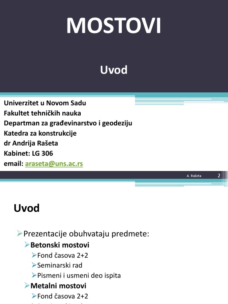 Mostovi - Predavanje | PDF