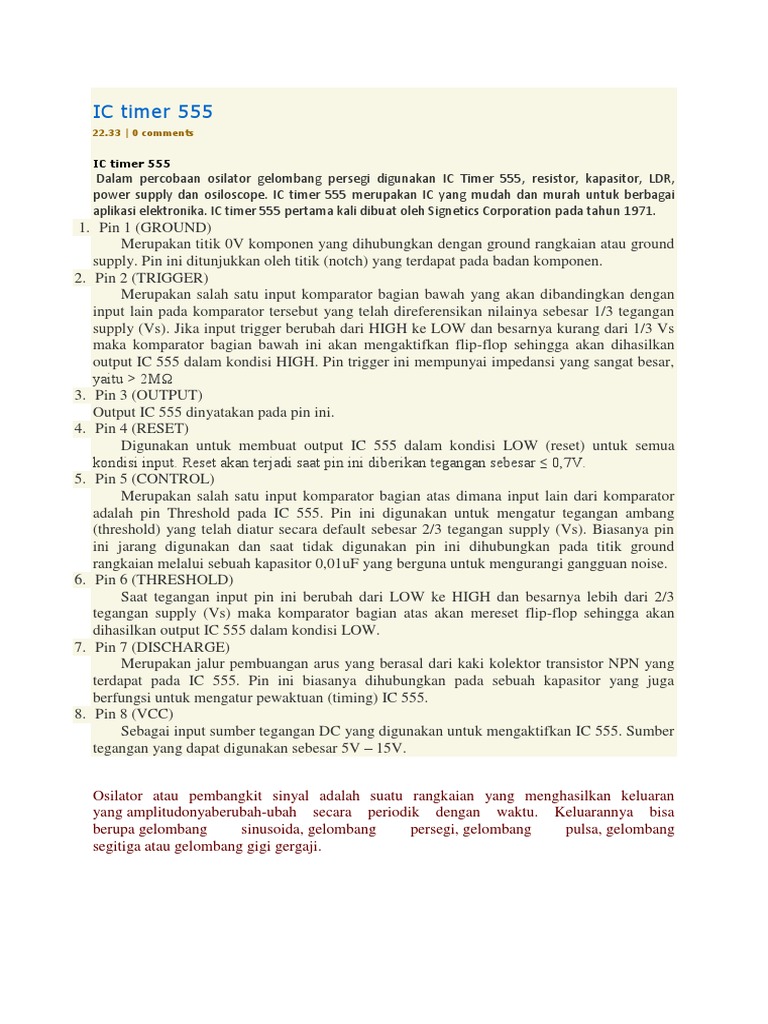 IC Timer 555 | PDF