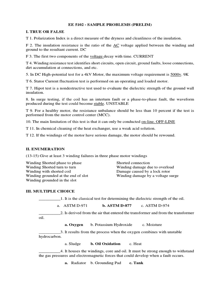 Sample Problems | PDF | Electric Motor | Transformer