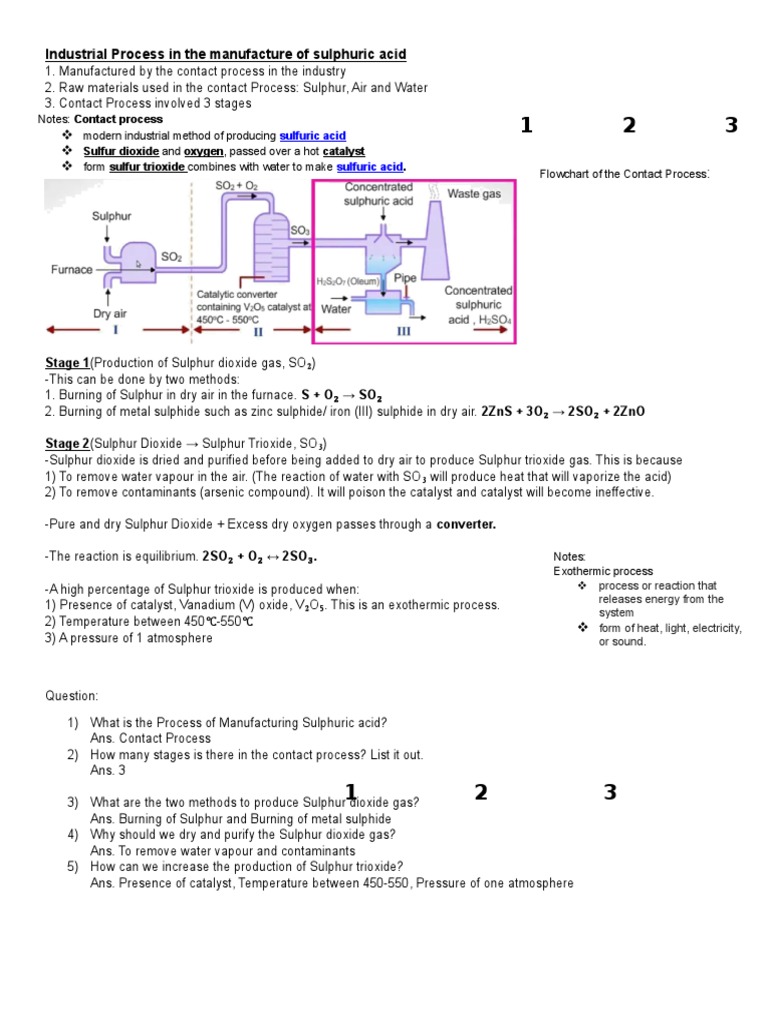 Sulphuric Acid Notes | PDF | Sulfuric Acid | Sulfur
