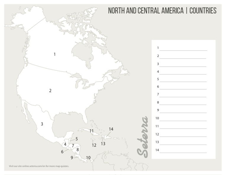 North America Countries Quiz | PDF