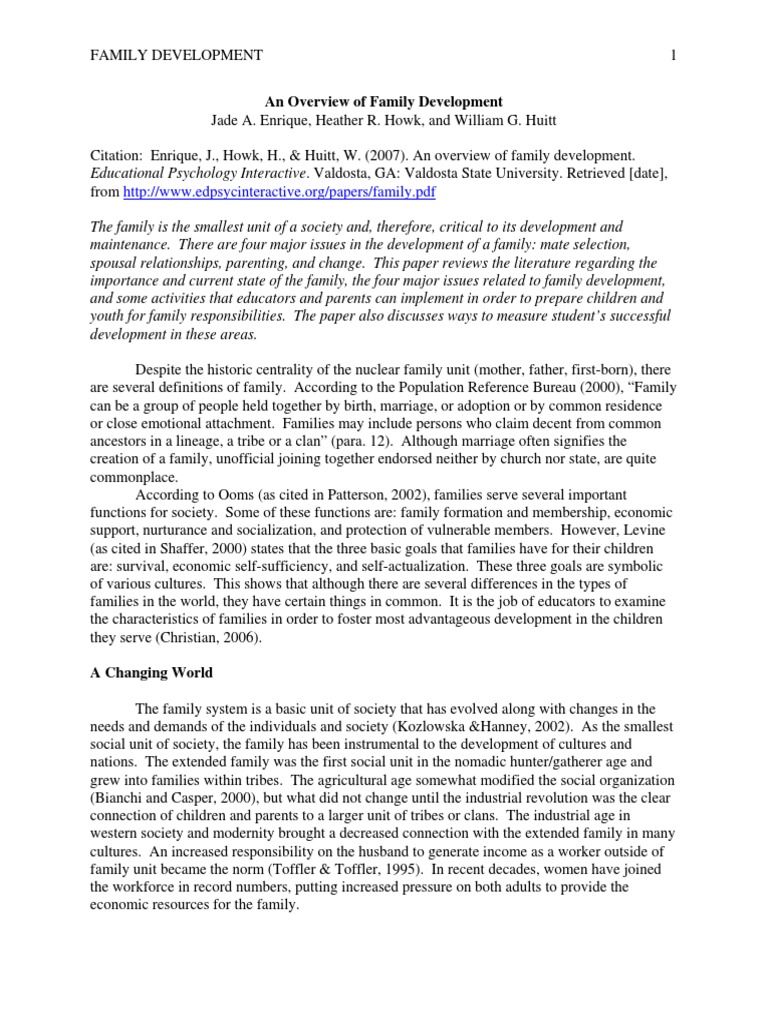 An Overview of Family Development | PDF | Parenting | Relationships