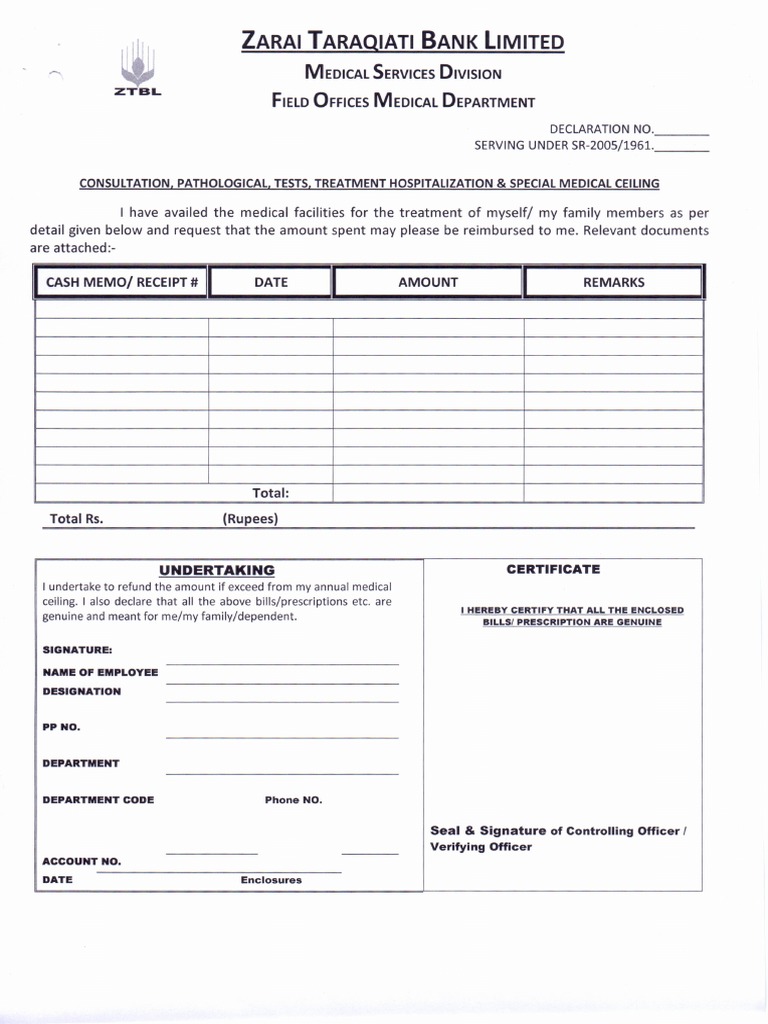 Medical Reimbursement Declaration Form | PDF