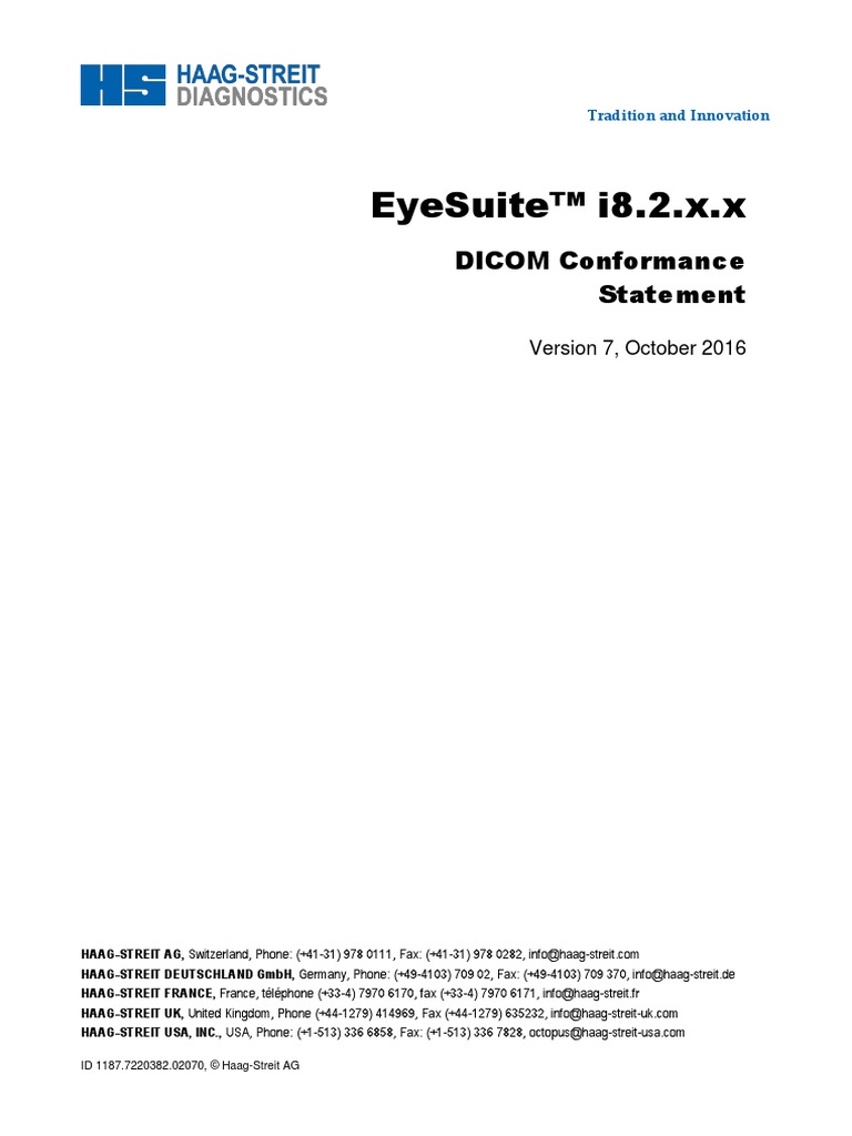 1 - DICOM I8.2.x.x Conformance Statement EyeSuite | PDF | Internet ...