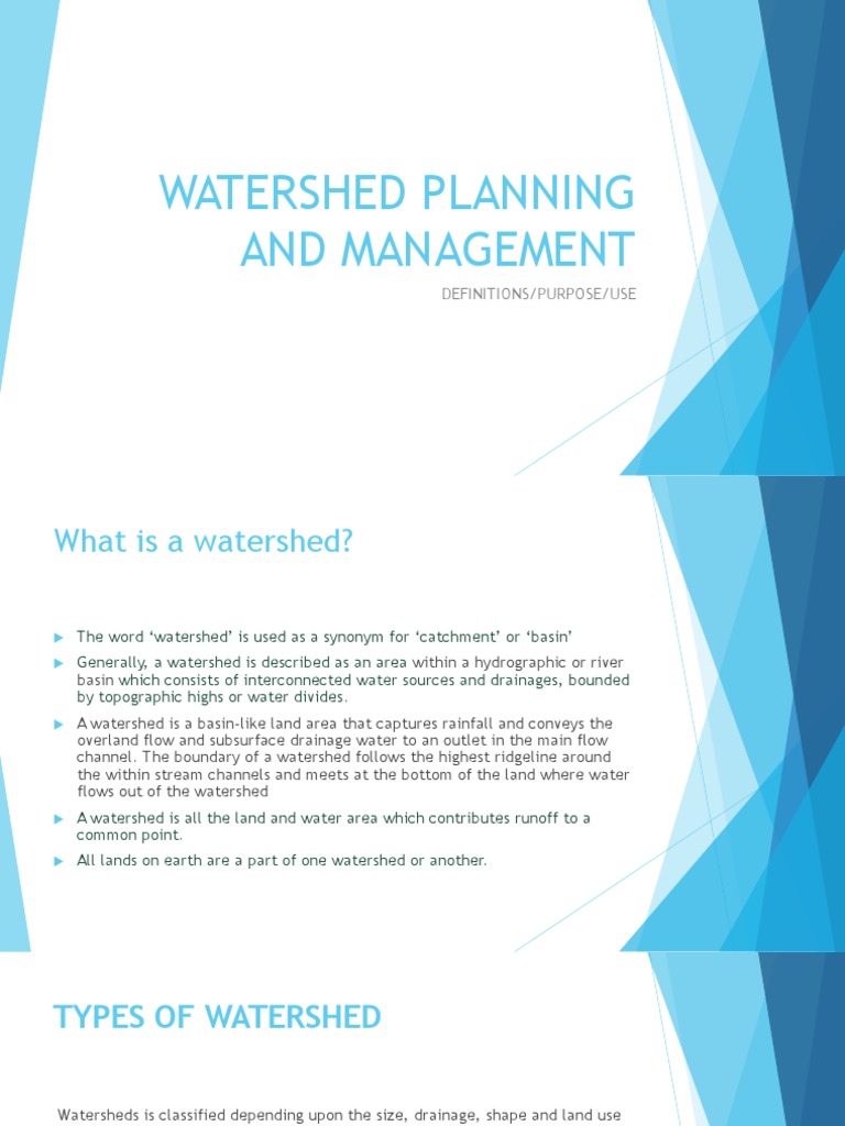 Watershed Planning and Management | PDF | Drainage Basin | Surface Runoff