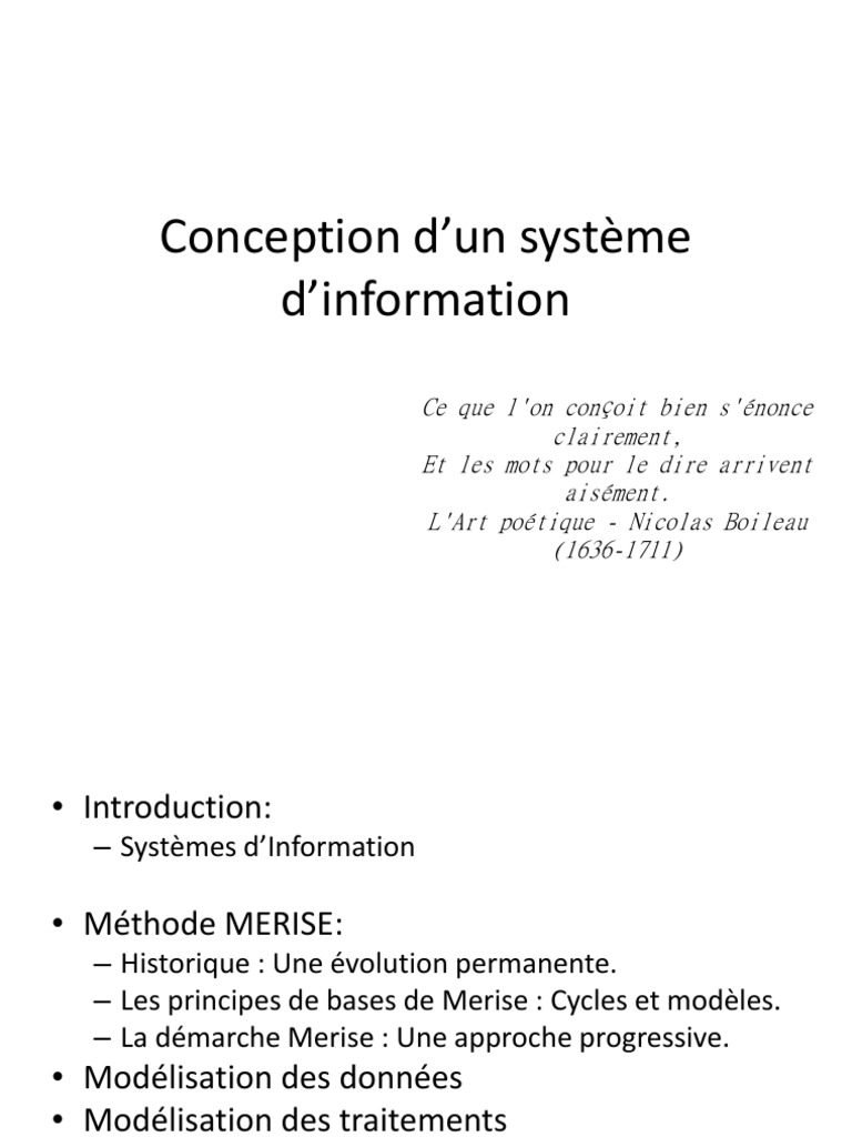 Conception D'un Systéme D'information | PDF | Informatique | Système d ...