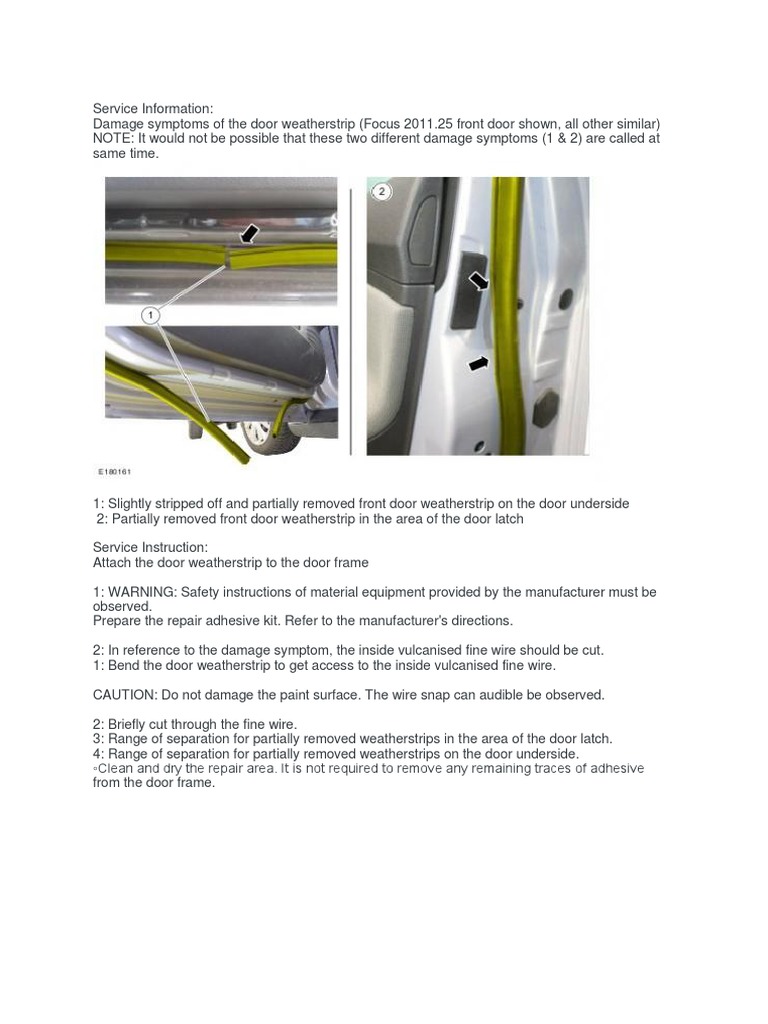 Ford Focus Door Seal TSB | PDF