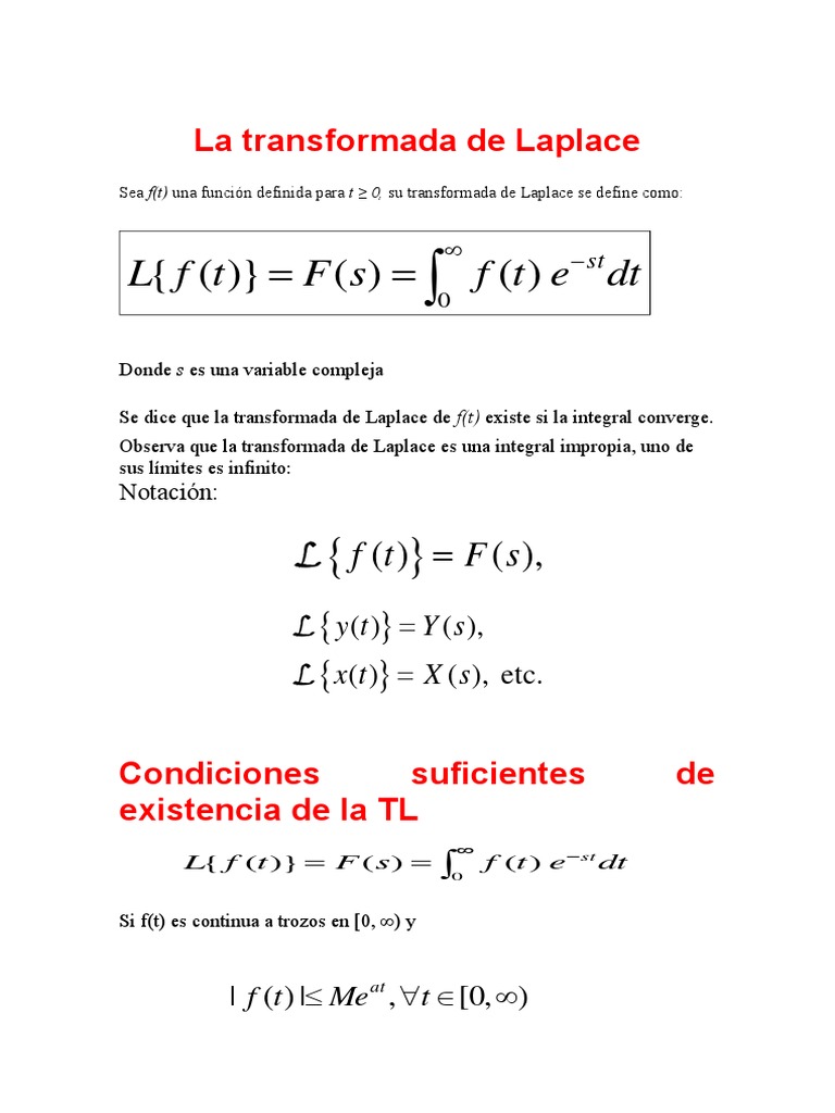 La Transformada de Laplace | PDF | Transformada de Laplace | Integral