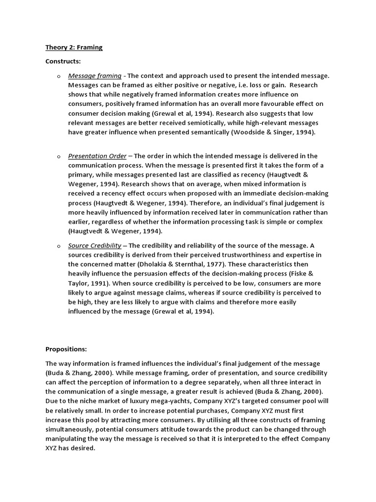 Message Framing - The Context and Approach Used To Present The Intended ...