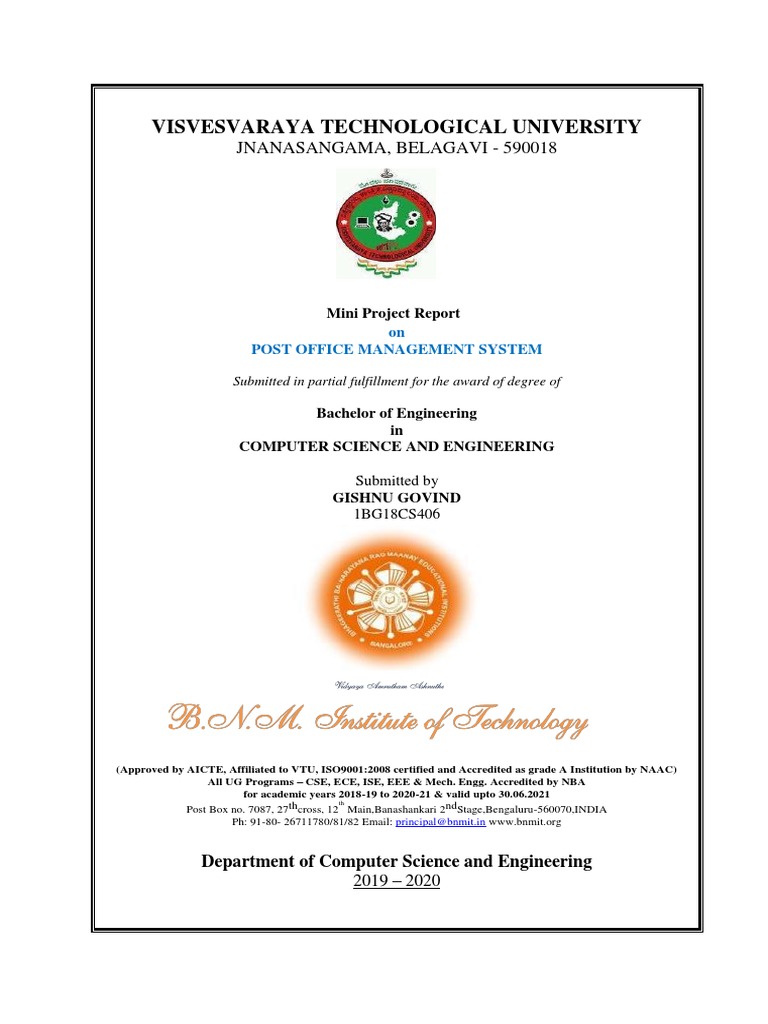 Visvesvaraya Technological University: Jnanasangama, Belagavi - 590018 ...