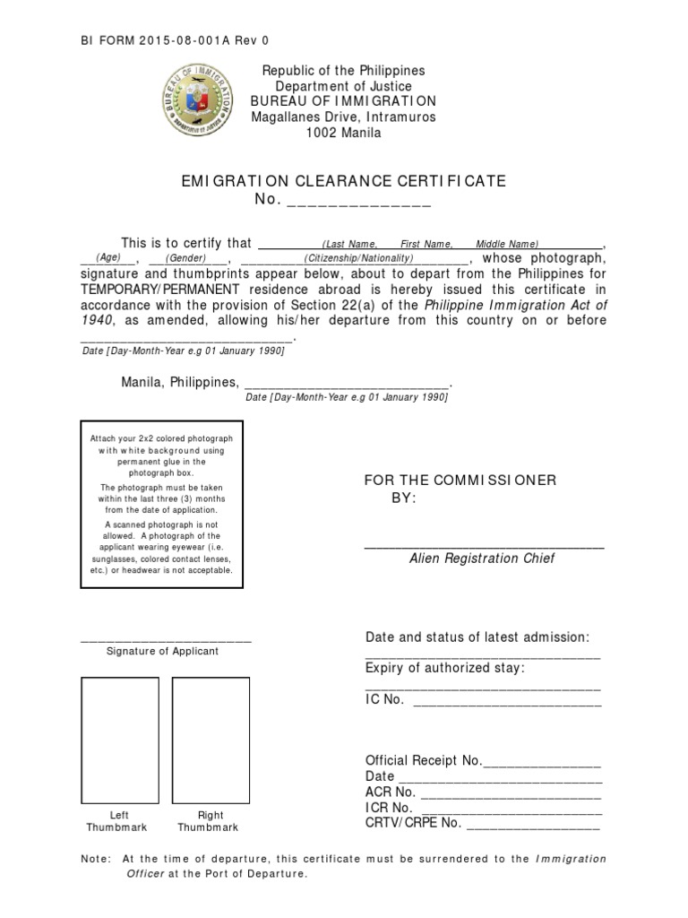 Emigration Clearance Certificate Guide | PDF | Illegal Immigration ...