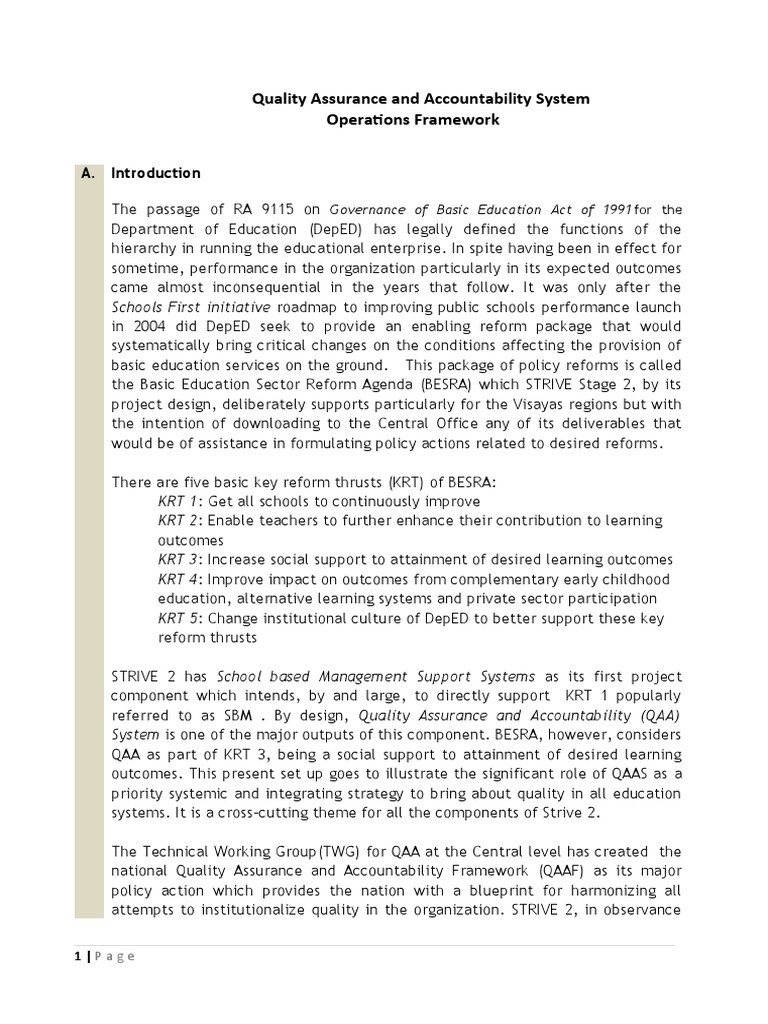 QAAS Operations Framework Version 2 Repaired) | PDF | Educational ...