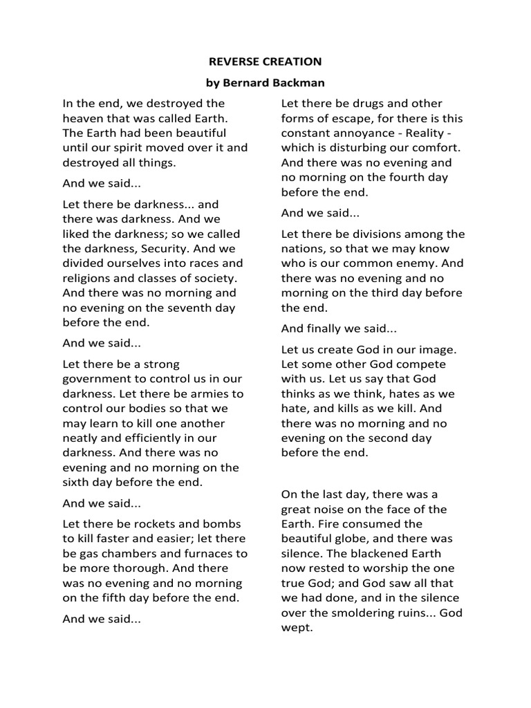 Reverse Creation | PDF