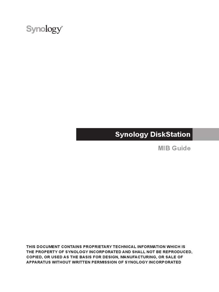 Synology DiskStation MIB Guide | PDF | Computer Data Storage | Hard ...