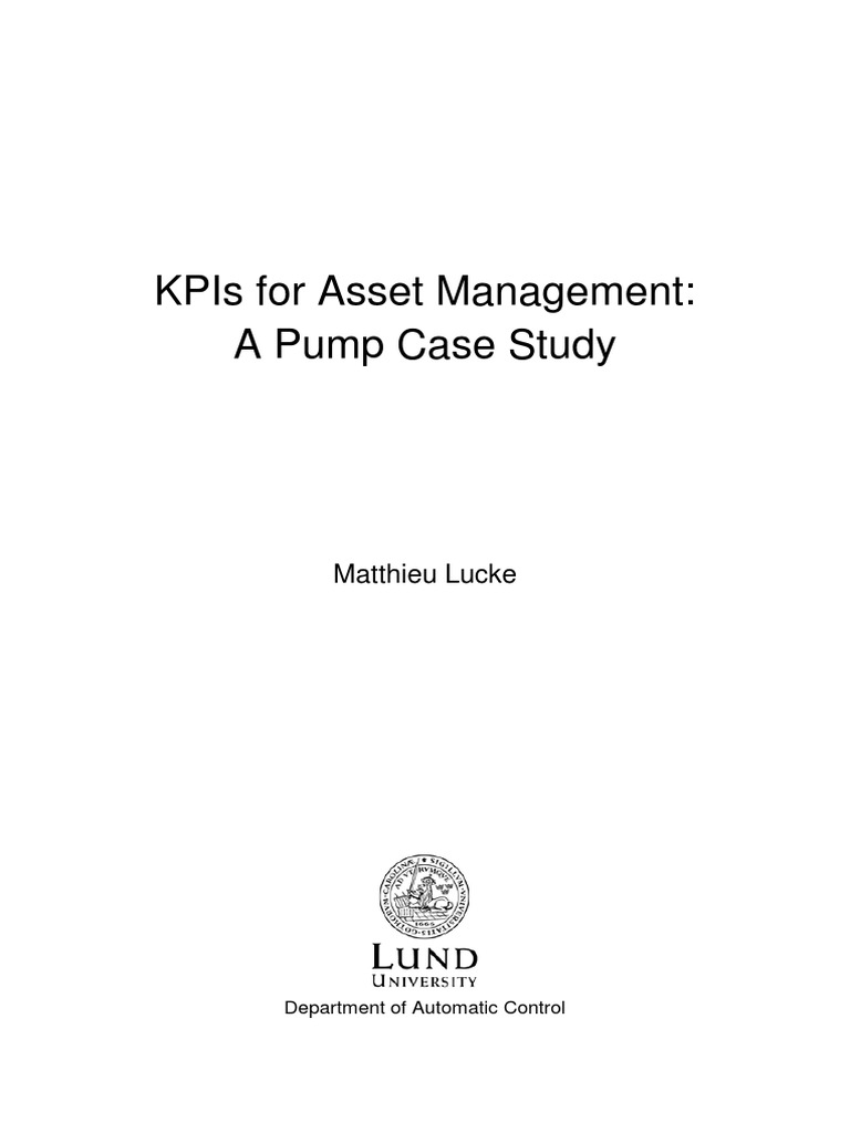 Kpis For Asset Management: A Pump Case Study: Matthieu Lucke | PDF ...