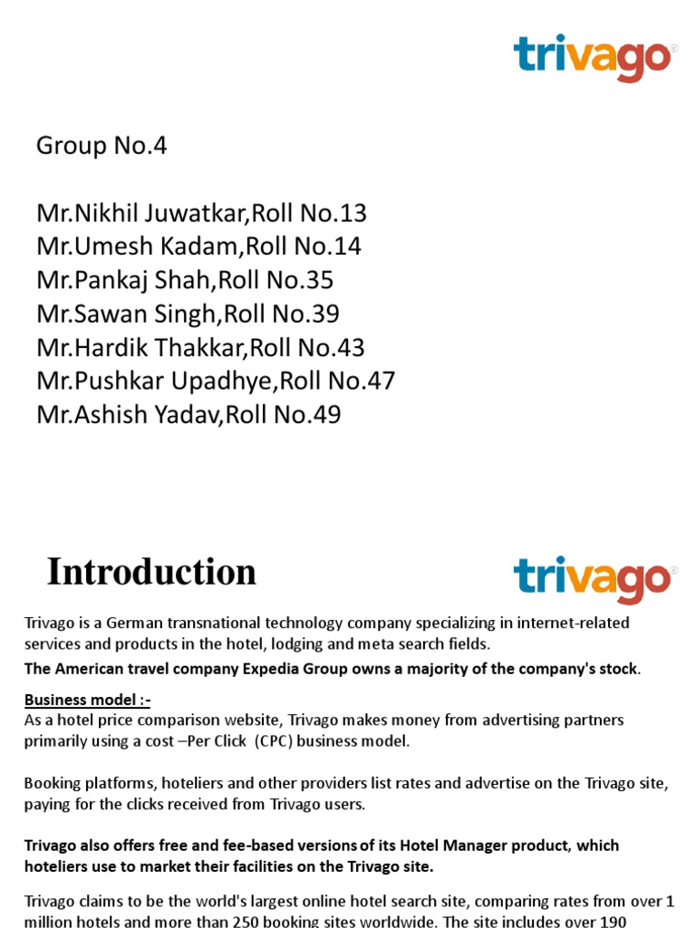 Trivago PPT Group No 04 Final Updated | PDF | Market Segmentation ...