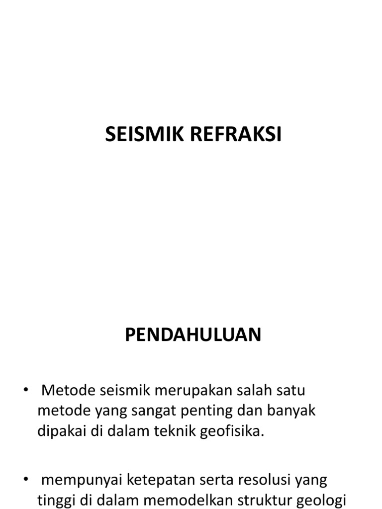 Metode Seismik Refraksi untuk Geologi | PDF | Metode & Bahan Ajar ...