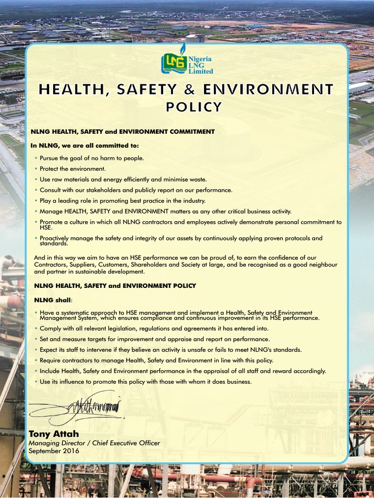 Appendix A - NLNG HSE Policy | PDF