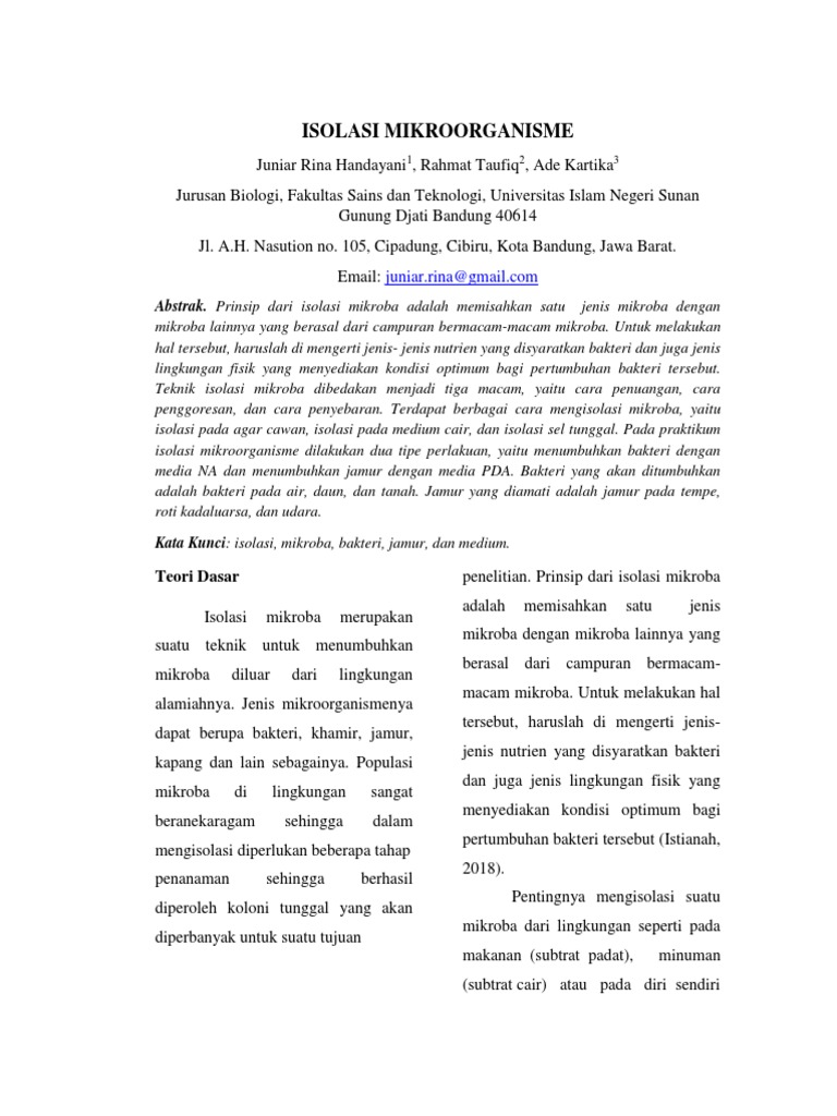 Juniar Rina Handayani - BIO2A - Prak - Mikdas - Isolasi Mikroorganisme ...