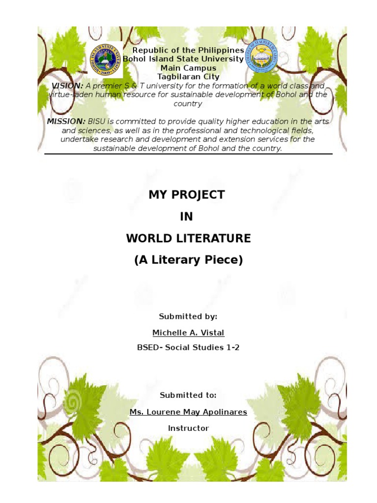 My Project IN World Literature (A Literary Piece) | PDF