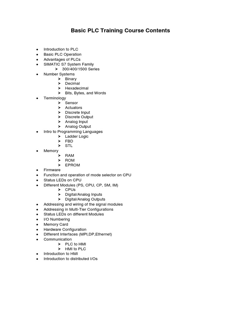 Basic PLC Training | PDF