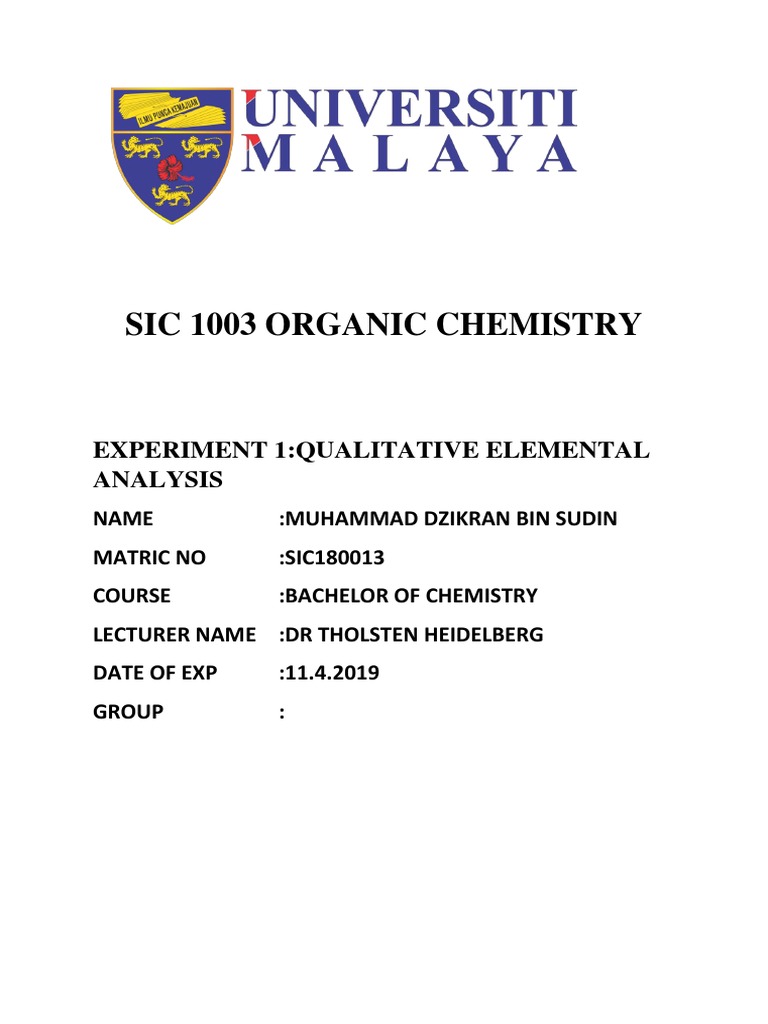 Lab Report Exp 1 Organic Chemistry | PDF | Cyanide | Sodium Hydroxide